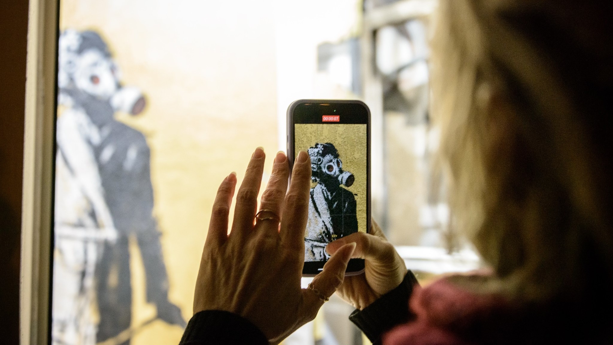 Banksy’s Gas Mask Graffiti Saved in Kyiv