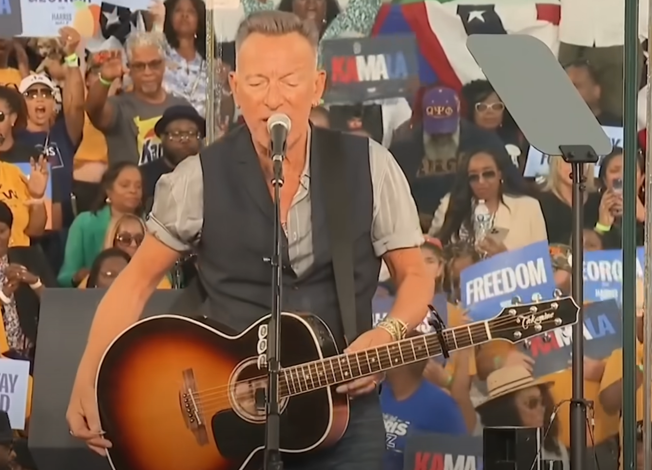 Rock Legend Bruce Springsteen Backs Kamala Harris, Calls Trump a “Tyrant”
