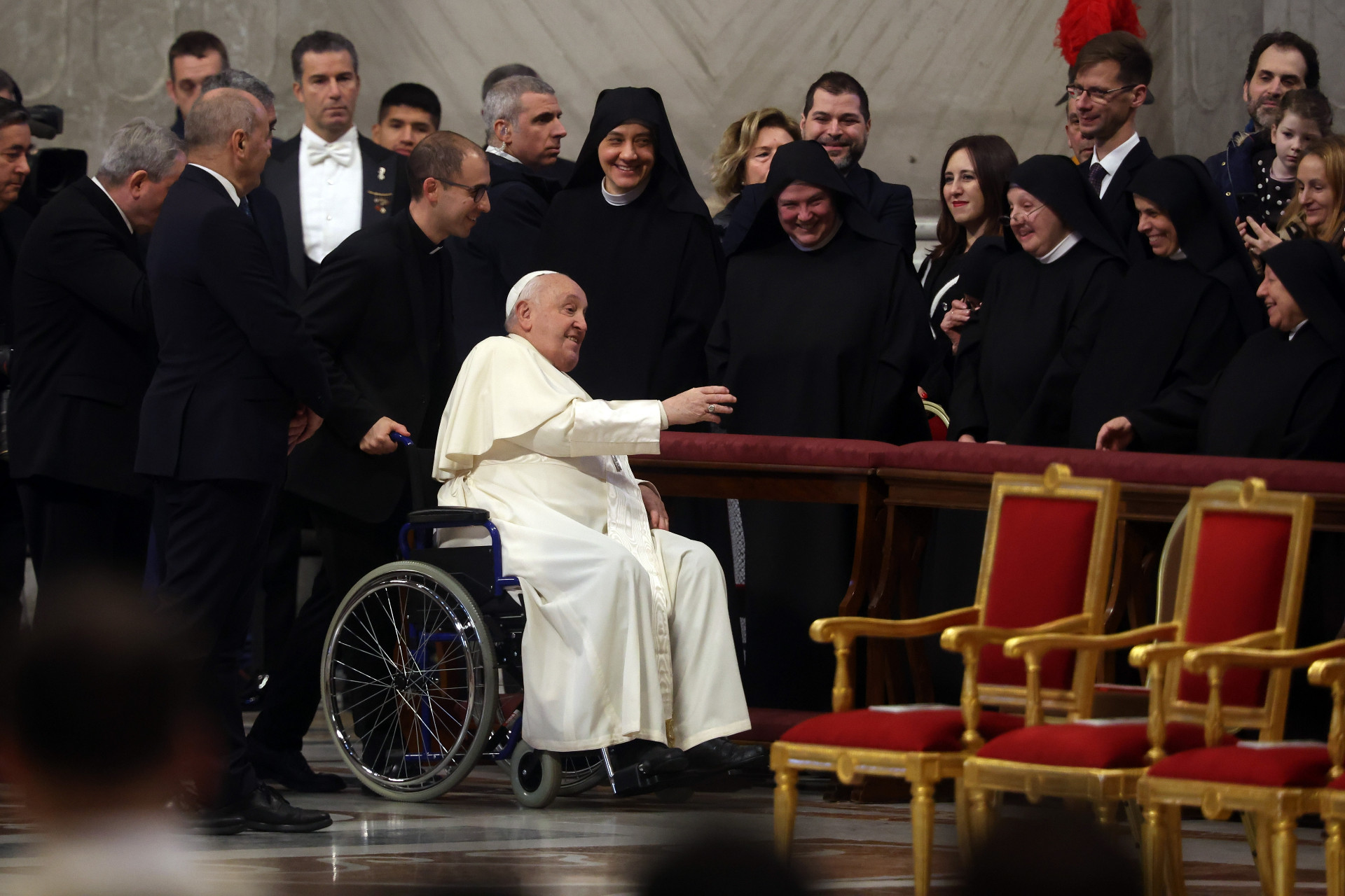 Pope Francis Makes First Public Appearance After Hospitalization